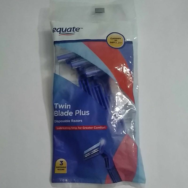 EQUATE Twin Blade Plus ( 3 Disposable Razors ) | Shopee Philippines