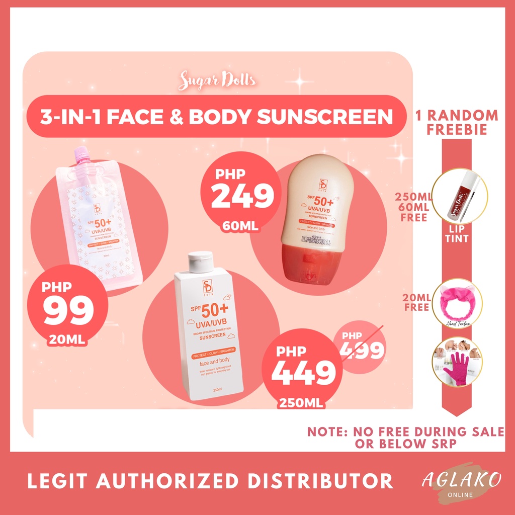 SD Skin Sugar Dolls Sunscreen SPF 50+ UVA/UVB Broad Spectrum Protection ...