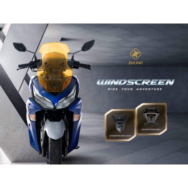 Zhipat Windshield for Click V1/ Click V2/ Aerox V2/ Airblade w/ base ...