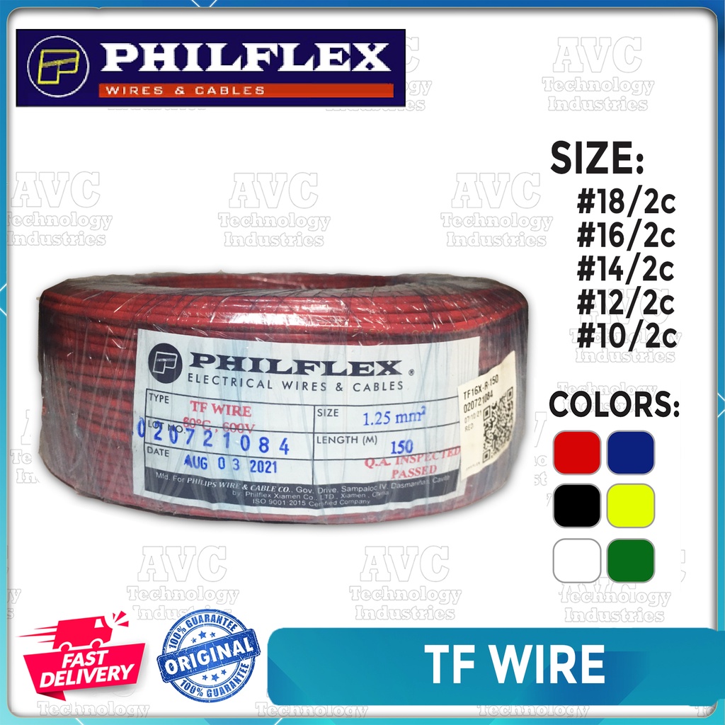 PHILFLEX TF Wire 1.0 mm / 1.2 mm / 0.90mm2 /1.25mm2 / 0.90mm2 /2c / 1 ...