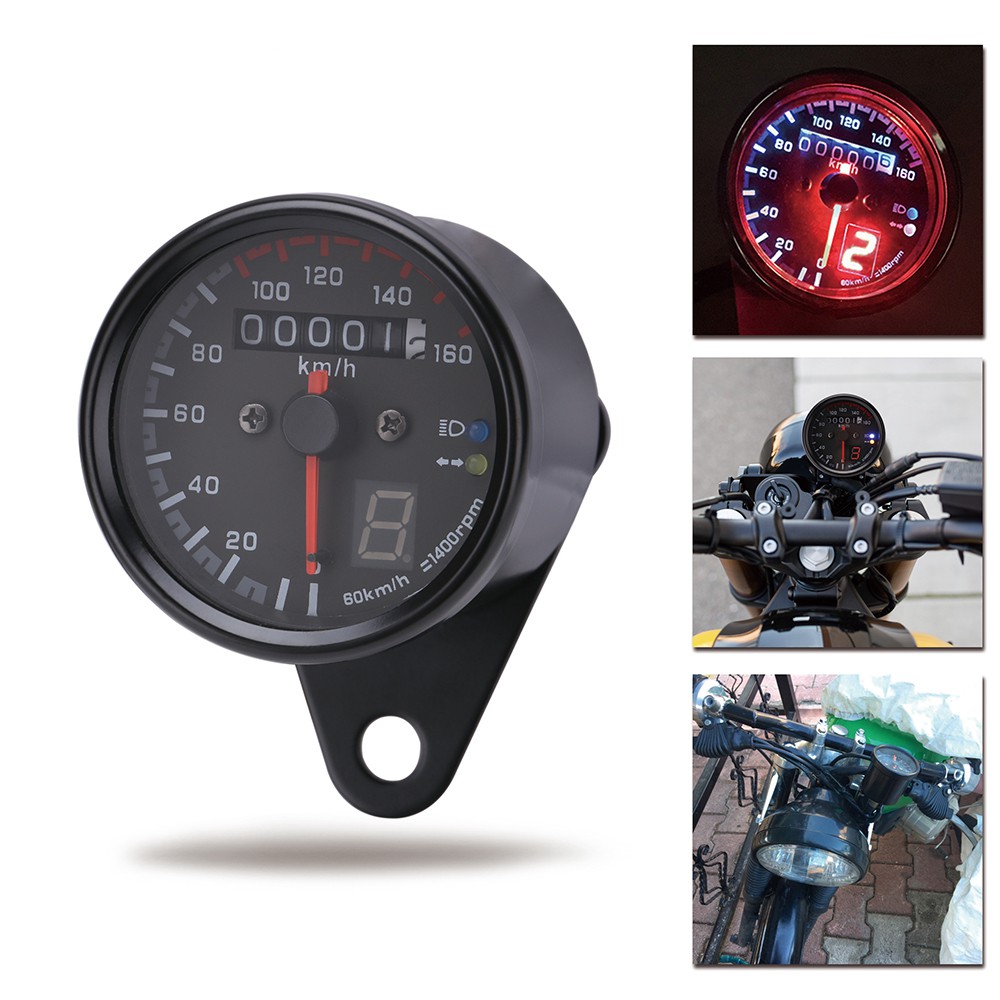 Motorcycle Speedometer Odometer Gauge Instrument With LED Indicator ...