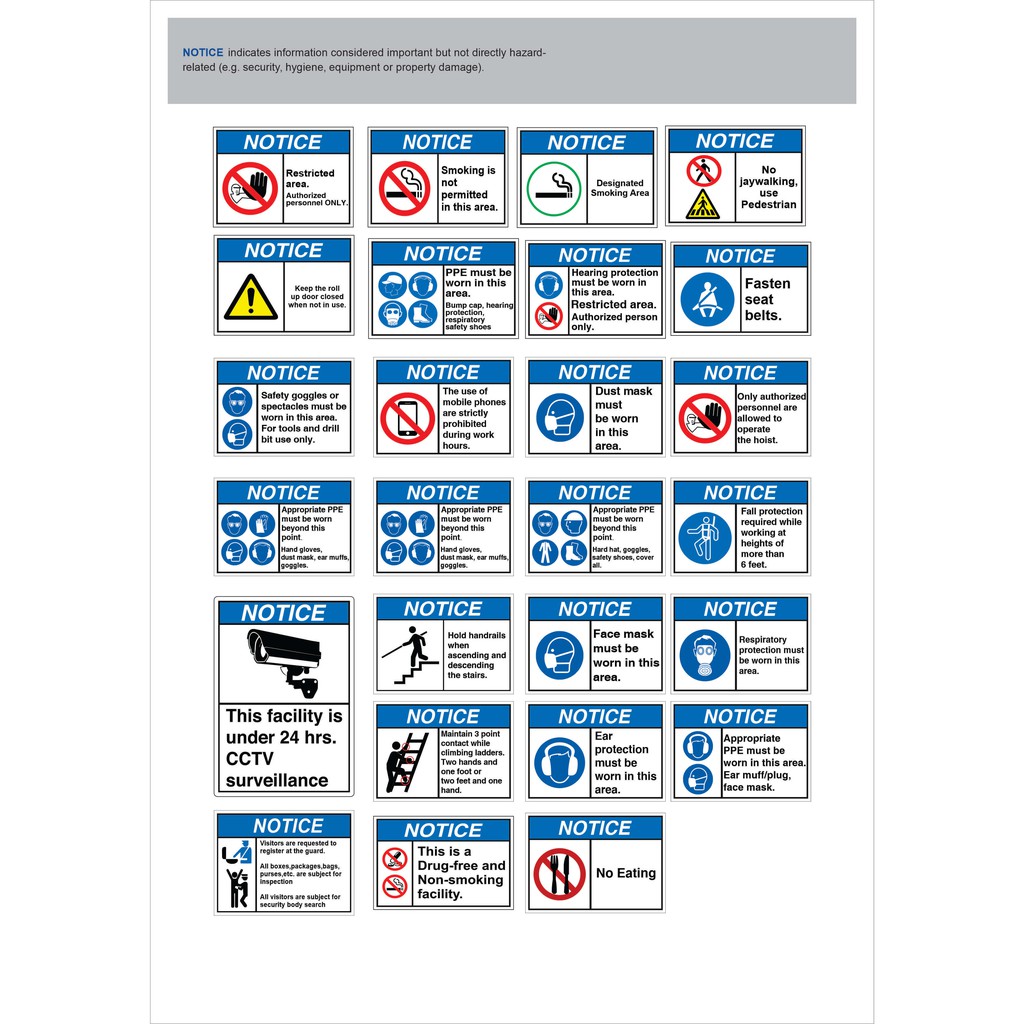 Safety Signs Notice Vinyl Sticker with Lamination Signage | Shopee ...