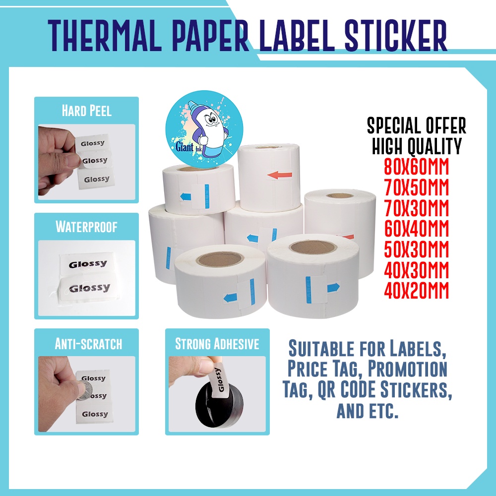 Direct Thermal Adhesive Barcode Sticker Label sticker for thermal ...