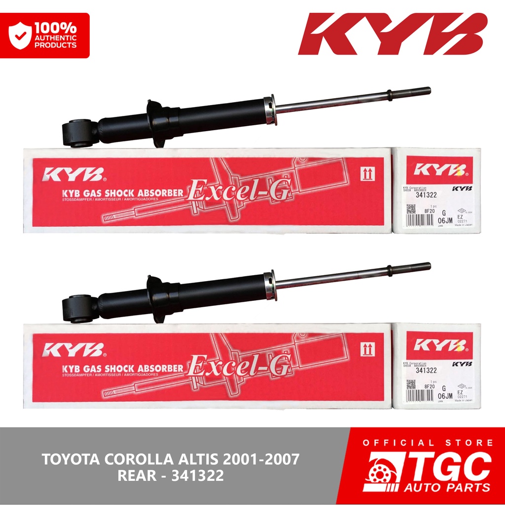 KYB KAYABA Excel G Rear Shock Absorber Toyota Corolla Altis 2001 - 2007 341322 2pcs | Shopee ...
