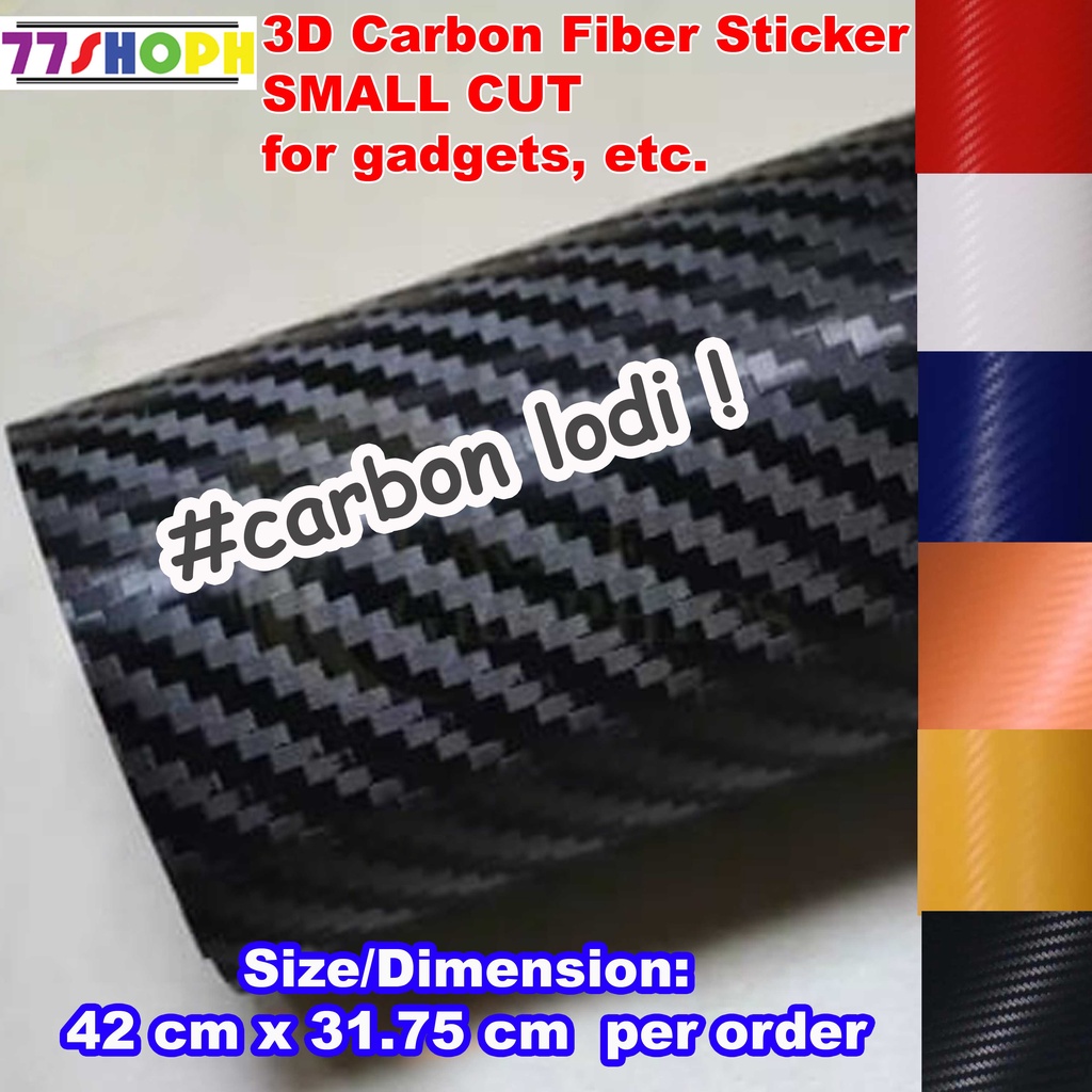 Carbon Fiber Sticker 3D SMALL CUT 42 cm x 31.75 cm | Shopee Philippines