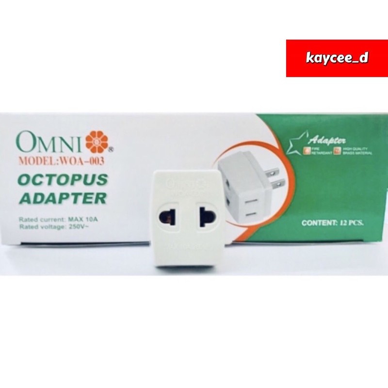 Omni Octopus Adapter-10A-250V- Triple Tap to Flat Pin- WOA-003 | Shopee ...