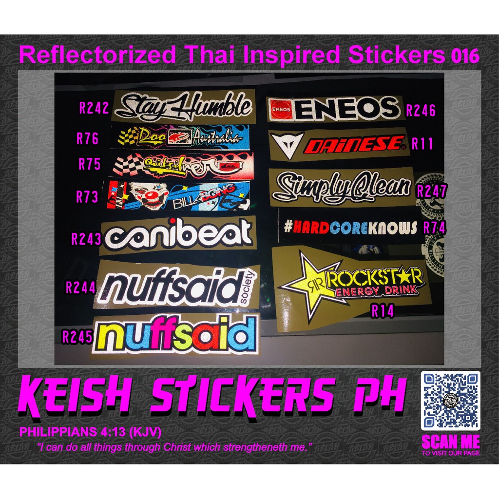 Thai Inspired Reflectorized Stickers 016 | Shopee Philippines