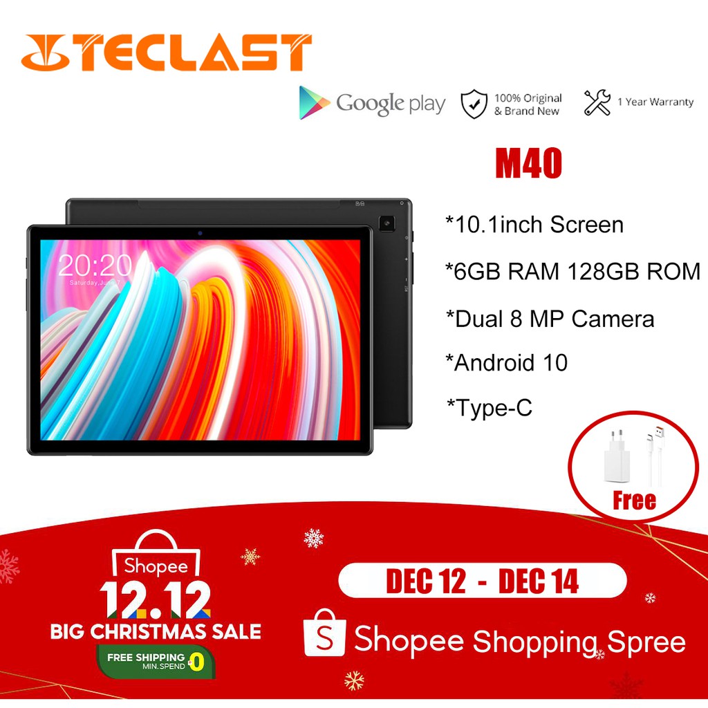 Teclast M40 Tablets Android 10.0 Tablet PC 6GB RAM 128GB ROM 10.1 inch ...