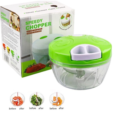 Manual easy spin cutter speedy garlic onion vegetable chopper mince ...
