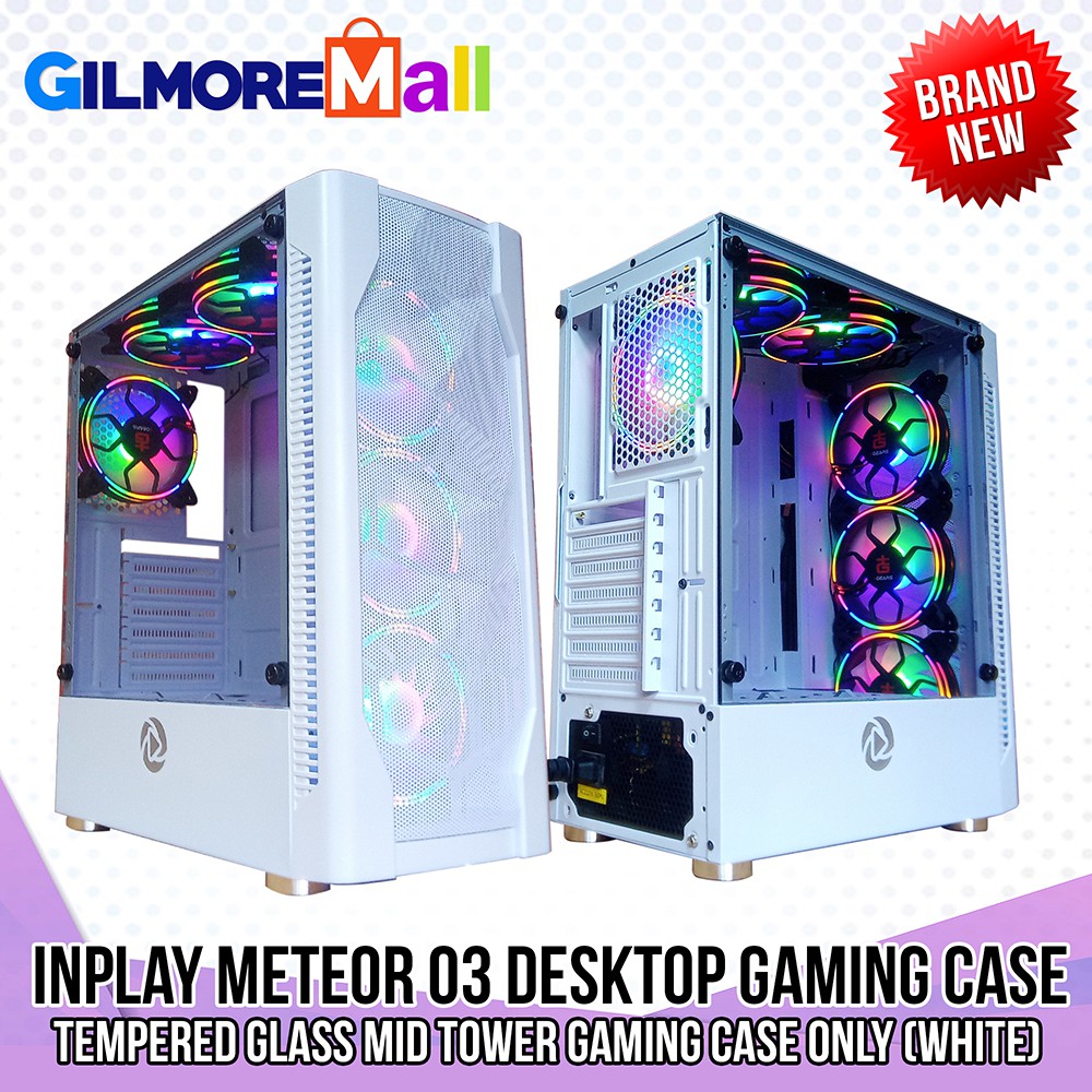 INPLAY Meteor 03 Tempered Glass Midtower Desktop PC Case ATX MATX MINI ...