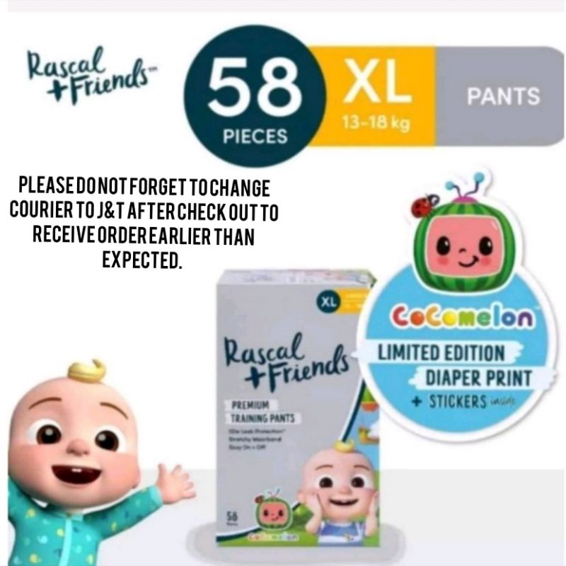 Rascals+Friends Cocomelon Pants Jumbo Pack XL(13kg-18kg) 58pcs diaper ...