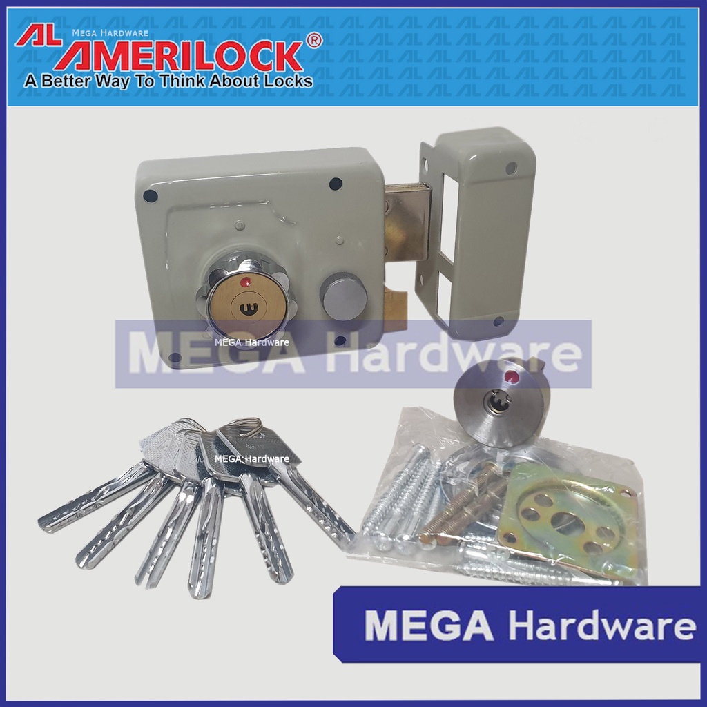 Amerilock Heavy Duty Gate Lock Rim Lock Door Latch (Standard Gate Lock ...