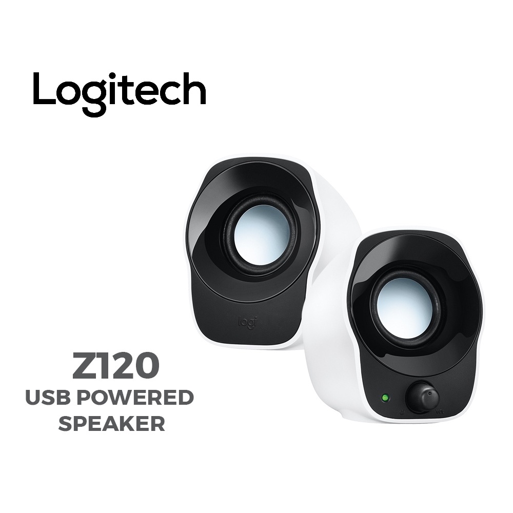 Logitech Z120 USB Powered Speakers Compact Stereo Laptop / Desktop ...