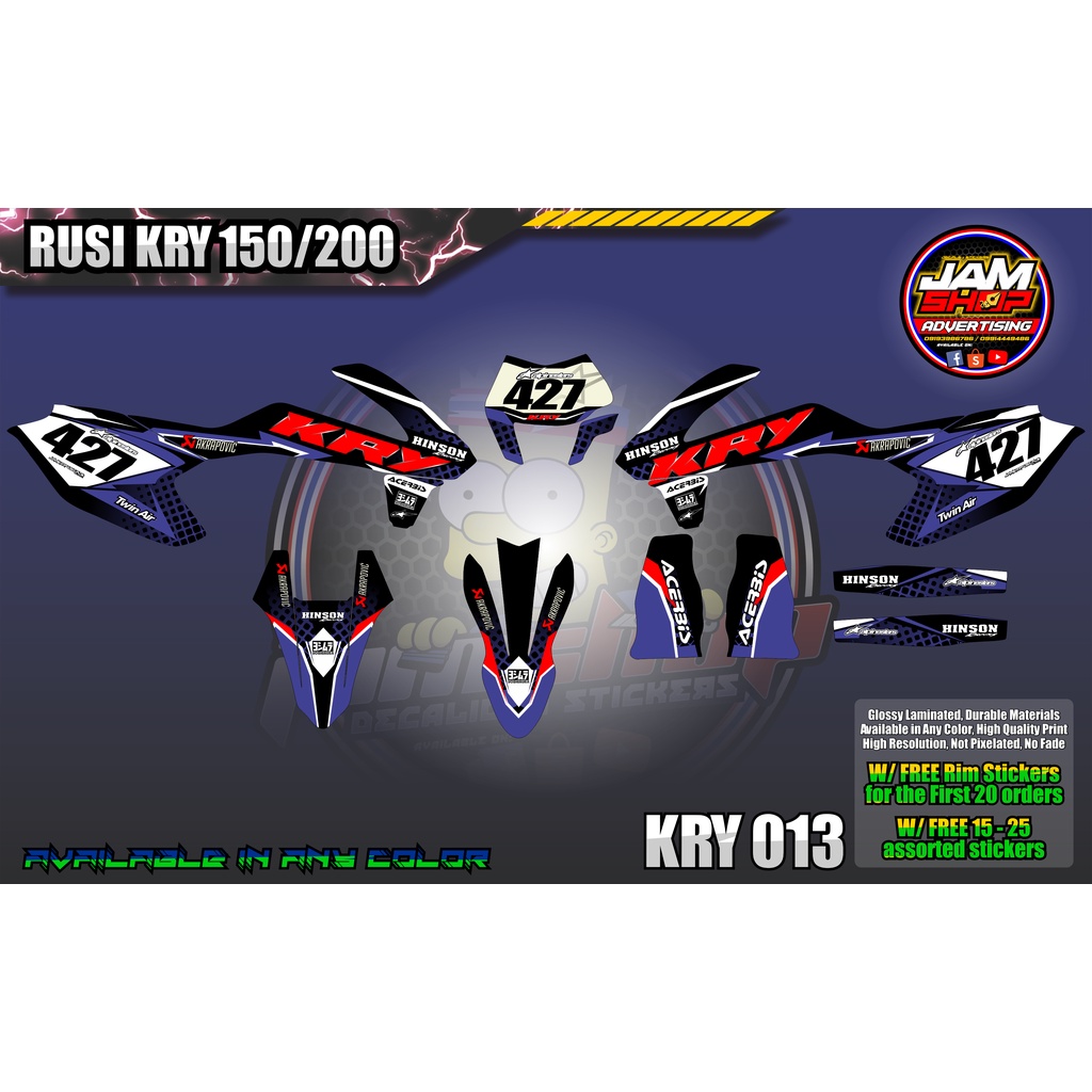 RUSI KRY 150/200 Full Decals w/ FREE RIM DECALS Batch 1 | Shopee ...