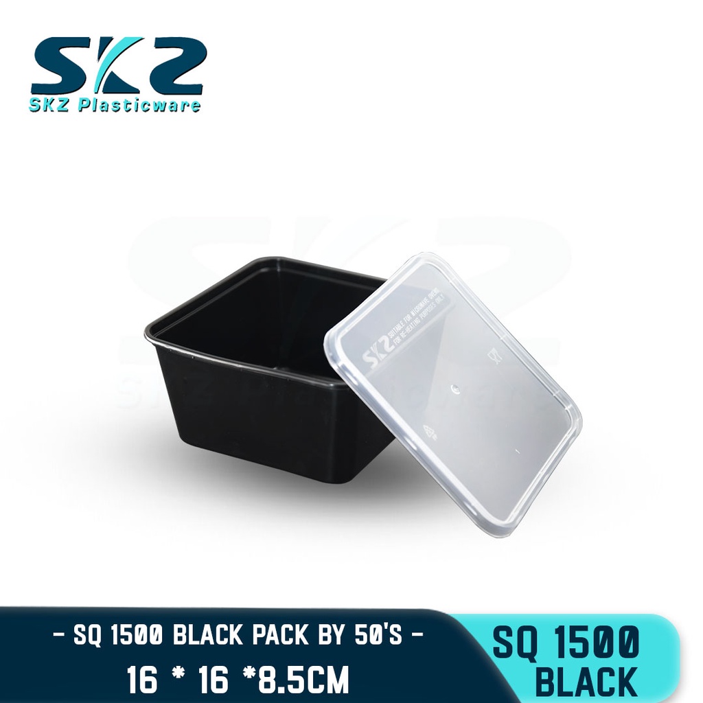 SKZ BLACK SQUARE CONTAINER SERIES SQ1500 1500ml ENVIRONMENTAL FRIENDLY ...