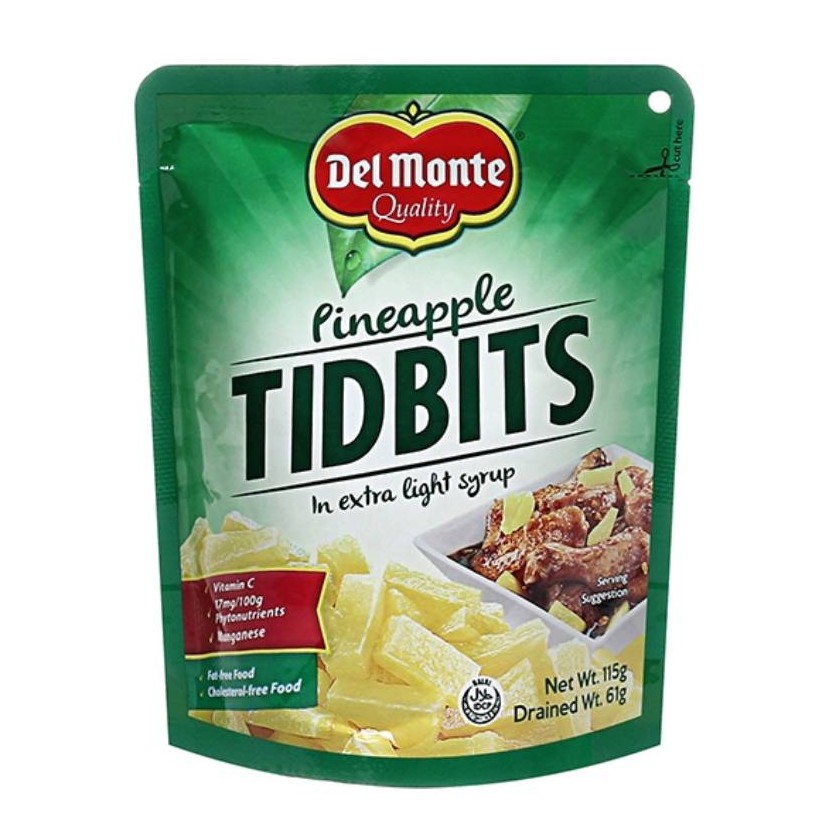 Del Monte Pineapple Tidbits 115g | Shopee Philippines