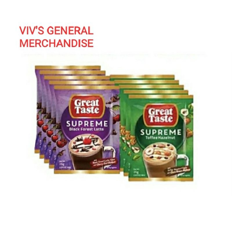 Great Taste Supreme Toffee Hazelnut (26g x 5 s) and Supreme Black ...