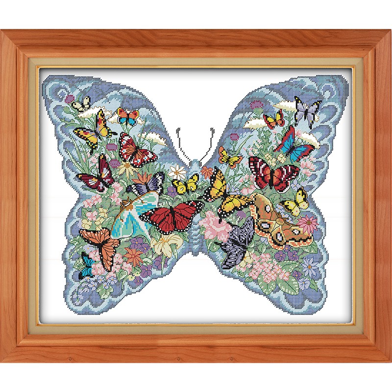 Cross Stitch Patterns Kits Embroidery Needlework Set-Butterflies in A ...