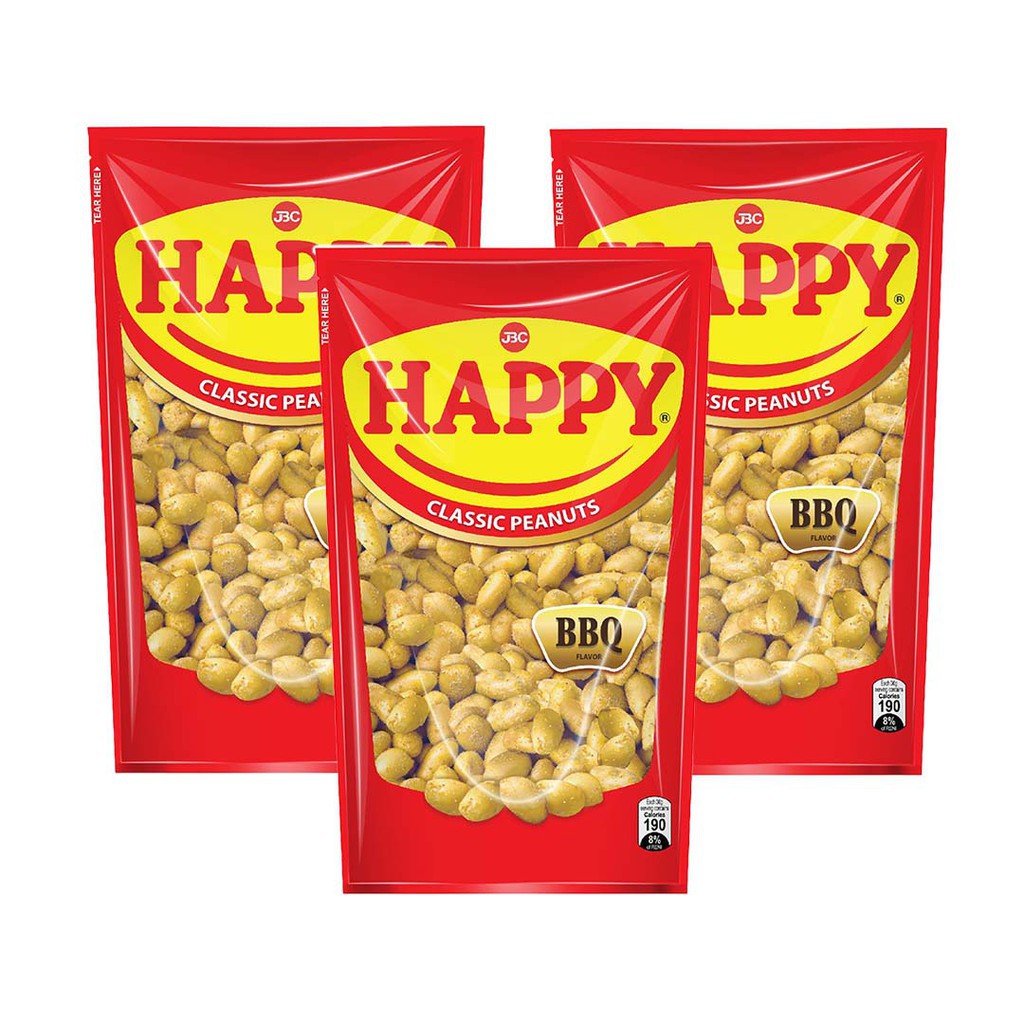 Happy Peanuts Bbq 100g Set of 3 | Shopee Philippines