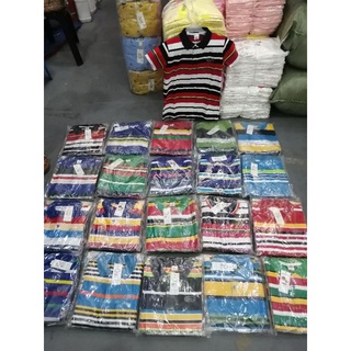 cotton polo shirts striper for kids boy (1-16 year old) (Random colors ...