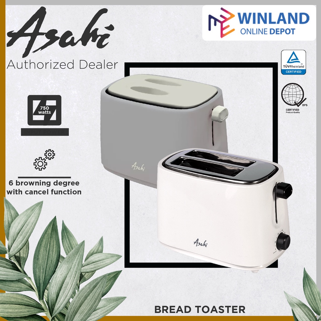 ASAHI by Winland Pop Up Bread Toaster | Toaster Maker w/ 6 Adjustment ...