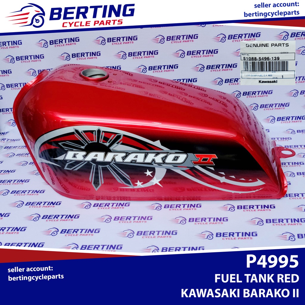 FUEL TANK RED Kawasaki Barako B2 Genuine 51088-5496-139 | Shopee ...