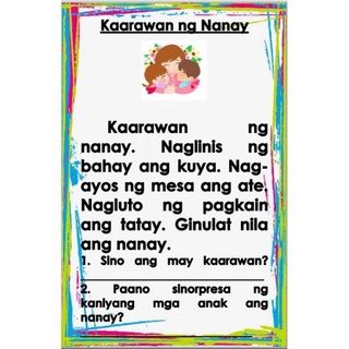 TAGALOG READING COMPREHENSION l 40 pages | Shopee Philippines