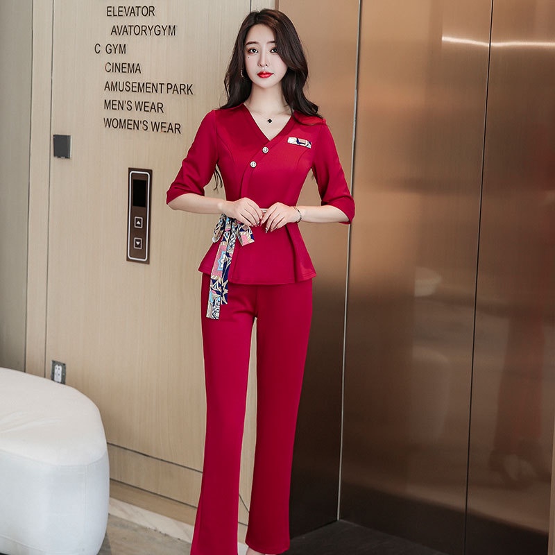 New Beauty Salon Uniform Nail Technician Work Clothes for Women Foot ...