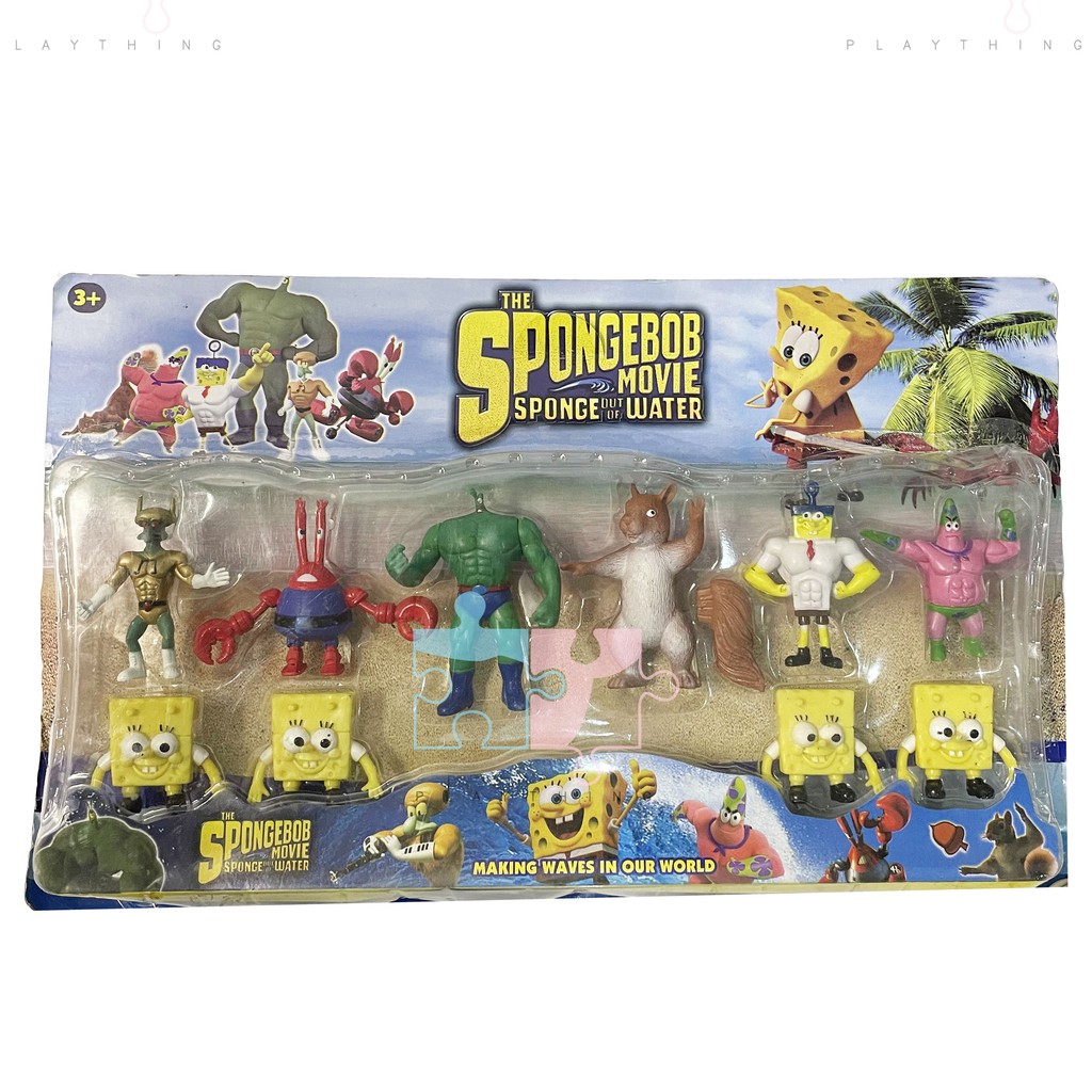 The Spongebob Movie Figurine 10 in 1 Toy Sandy Mr Krabs Patrick Star ...