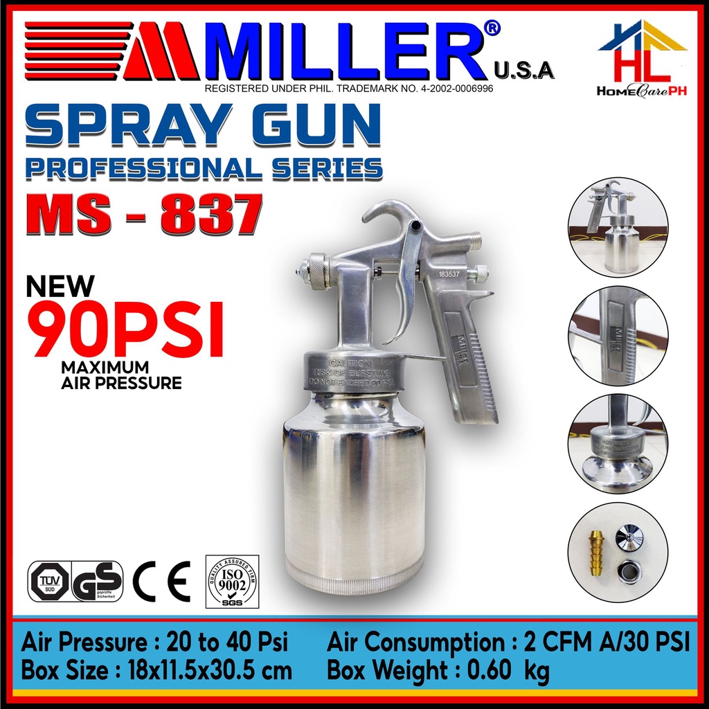 Miller Spray Gun Professional Series MS-837 | Shopee Philippines