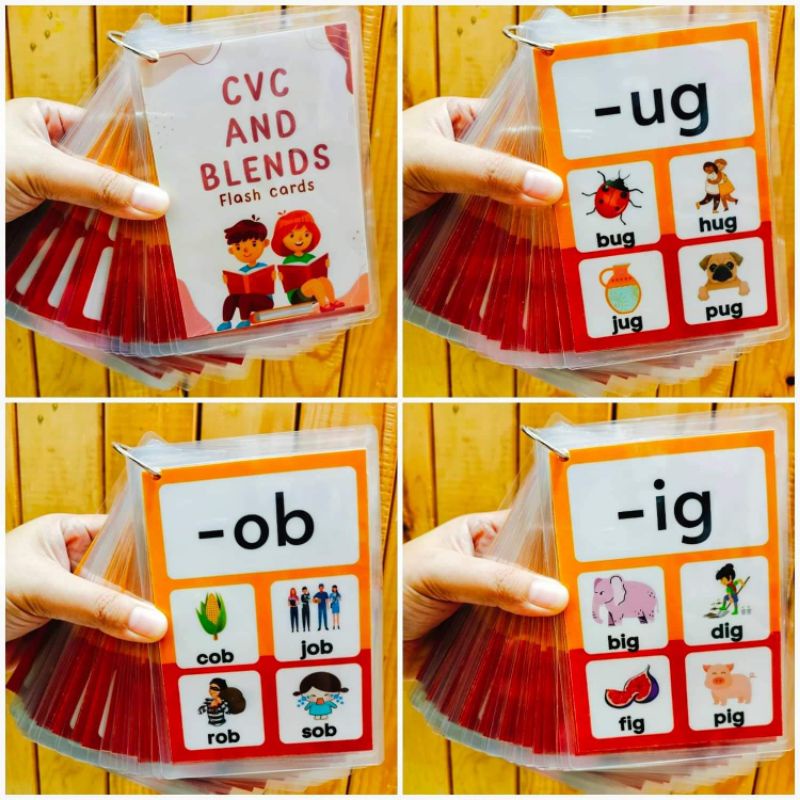 cvc ending sounds and blends flash cards reading cards | Shopee Philippines