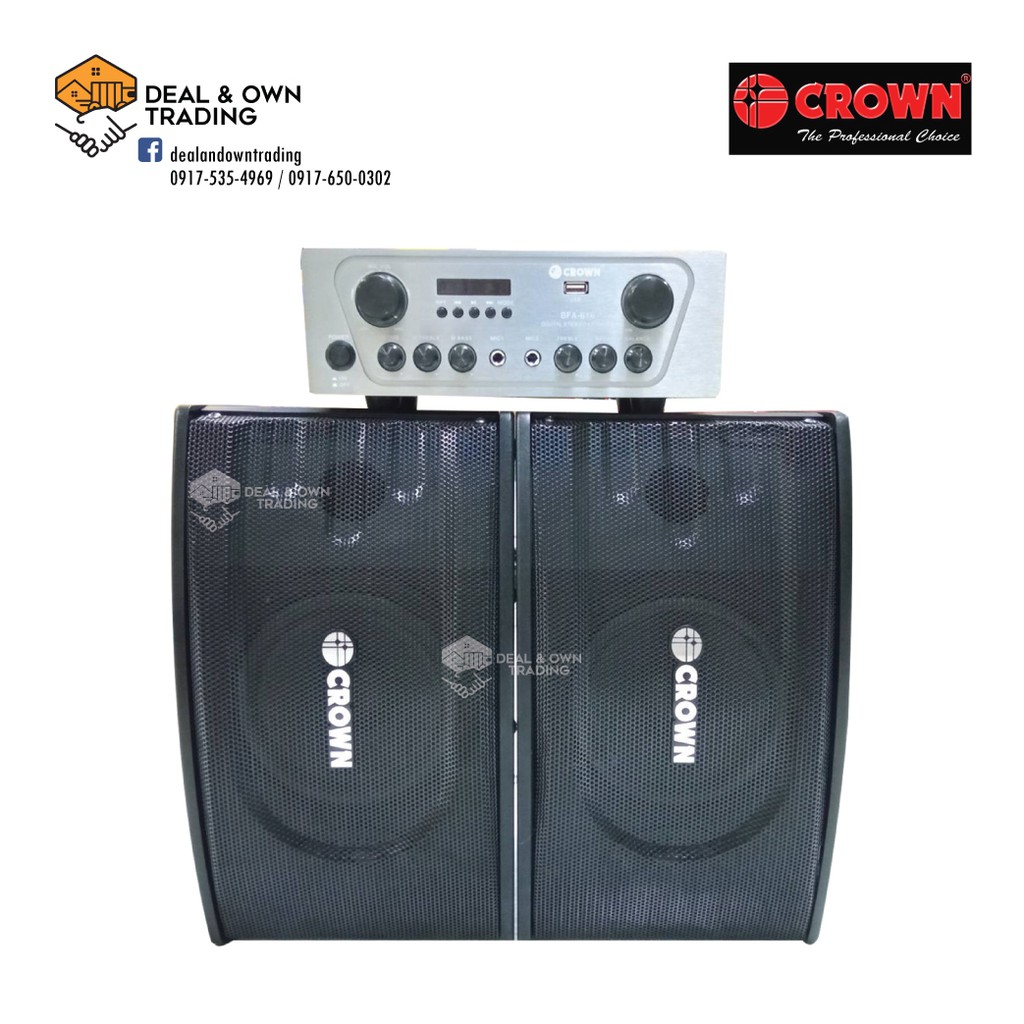 2021 Crown BFA-616 2000W PMPO Karaoke Amplifier with Baffle Speaker ...