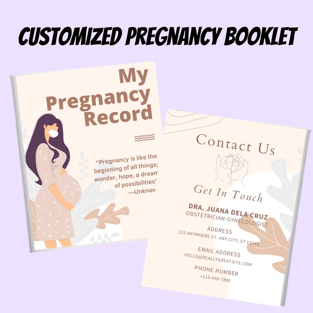 Customized Pregnancy Booklet/Record (Patient Booklet) | David_Merch ...
