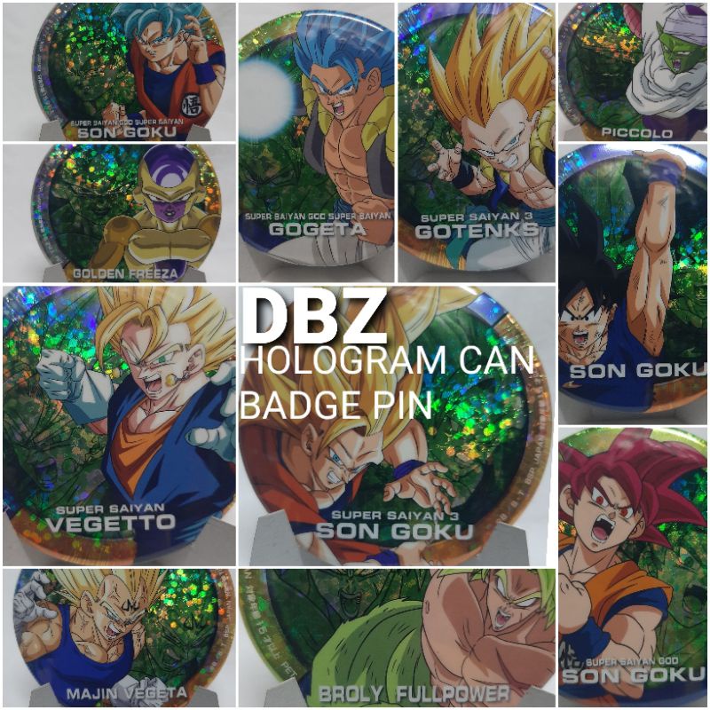 Dragon Ball Z (DBZ) Hologram Can Badge Pin 3inches Diameter Japan ...