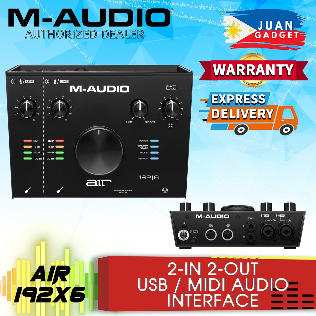 M-Audio AIR 192|6 2-In 2-Out 24 / 192 USB Audio / MIDI Interface with ...