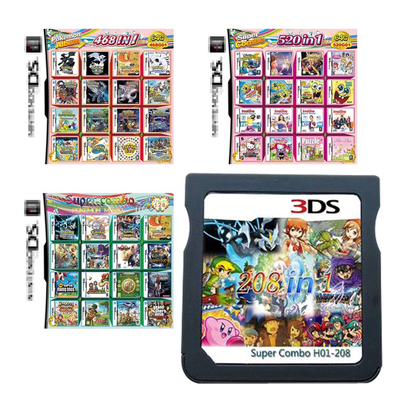 Game card 208/486/520/488/482/500/502 in 1 Games Card For Nintendo DS ...