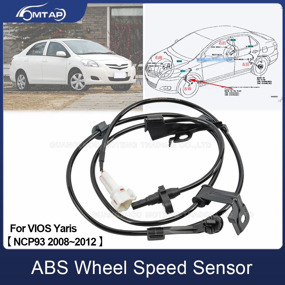 MTAP Left Right ABS Wheel Speed Sensor For Toyota YARIS NCP91 VIOS ...