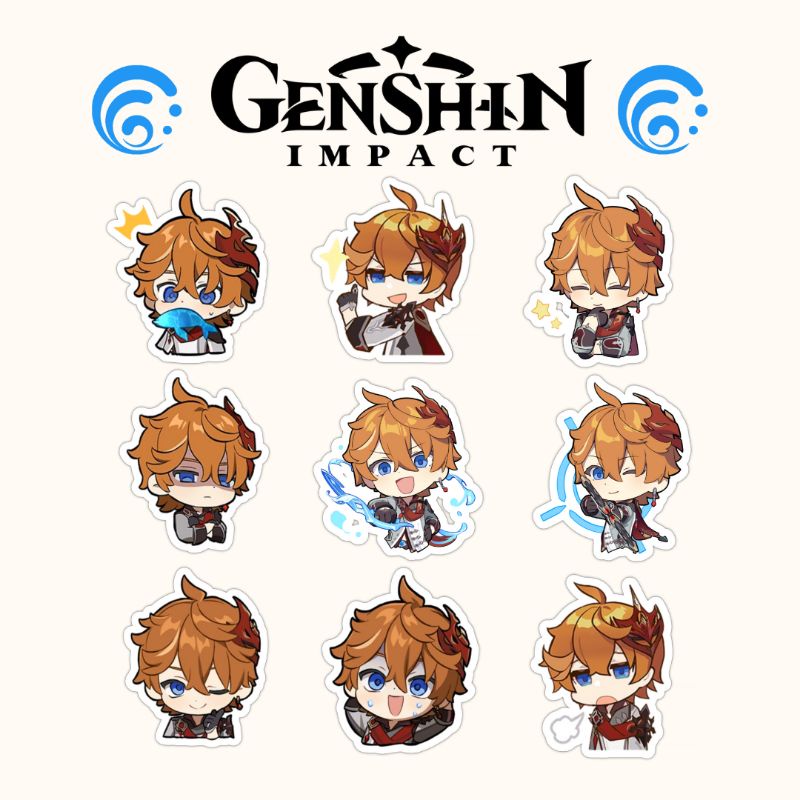 Genshin Impact Tartaglia/Childe Emoji Sticker Set (9 pcs) | Shopee ...