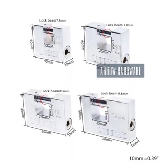 Super Large 90mm Gold Steel Burglar Padlock Security Safety Lock Anti ...