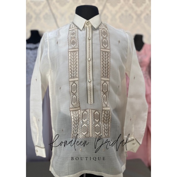Cocoon Barong Tagalog for Men (Taupe/White) SLIMFIT | Shopee Philippines