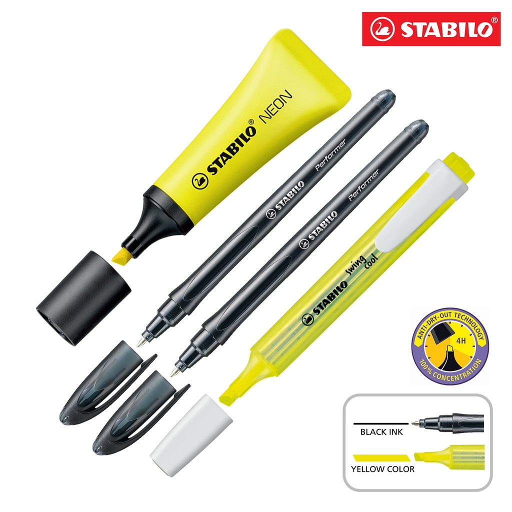 STABILO Highlighter and Ballpen Set - Swing Cool Neon Flash Performer ...