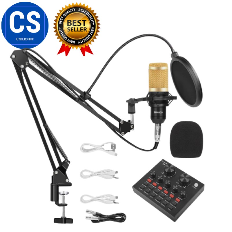 Condenser Microphone Set with V8 Soundcard | Shopee Philippines