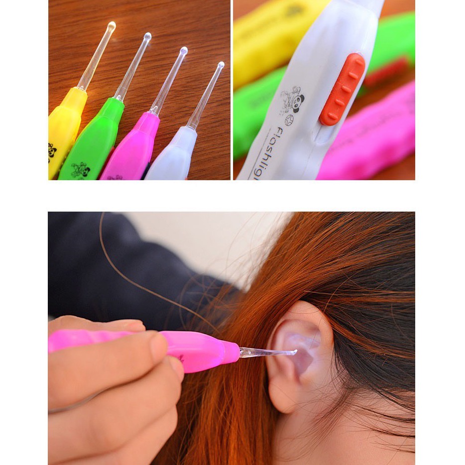Ear Care Plastic Flashlight Earpick Ear Wax Cleaner Tool Random Color ...