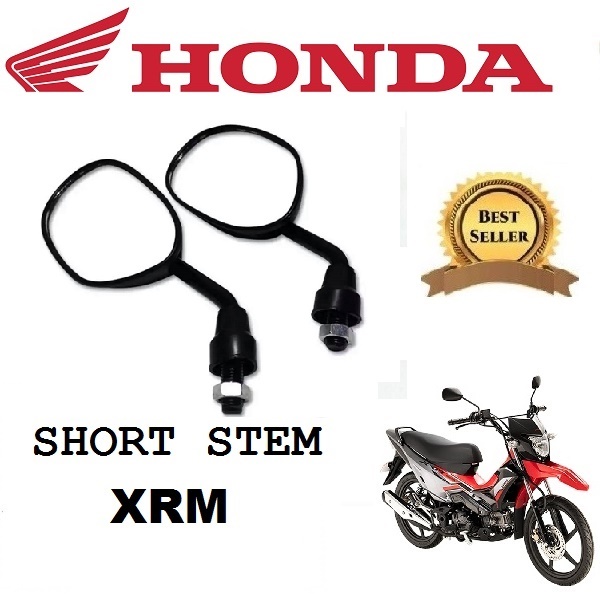 HONDA XRM SIDE MIRROR Motorcycle STOCK type SHORT STEM (black) | Shopee ...