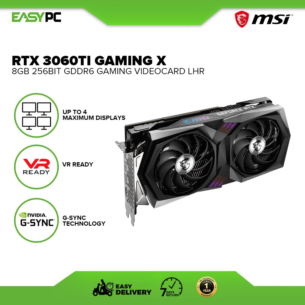 MSI RTX 3060Ti Gaming X 8gb 256bit GDdr6 Gaming Graphics Card LHR | Shopee Philippines
