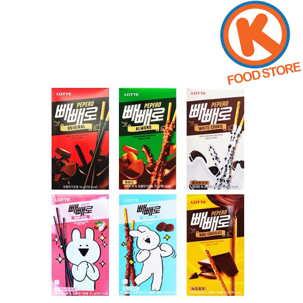 Lotte Pepero Chocolate Covered Biscuit Sticks 37G Korean Products ...
