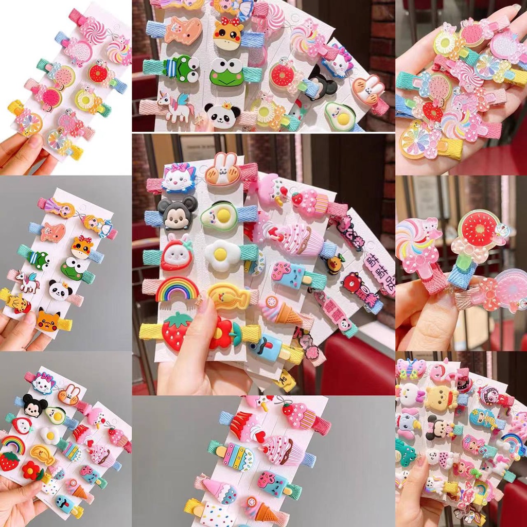 10pc Korean Baby Girls Cartoon Princess Side Clips Kids Hair Hairpin ...