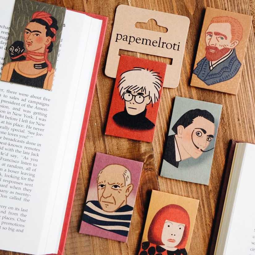 Papemelroti Iconic Artist Magnetic Bookmark | Book Accessories ...