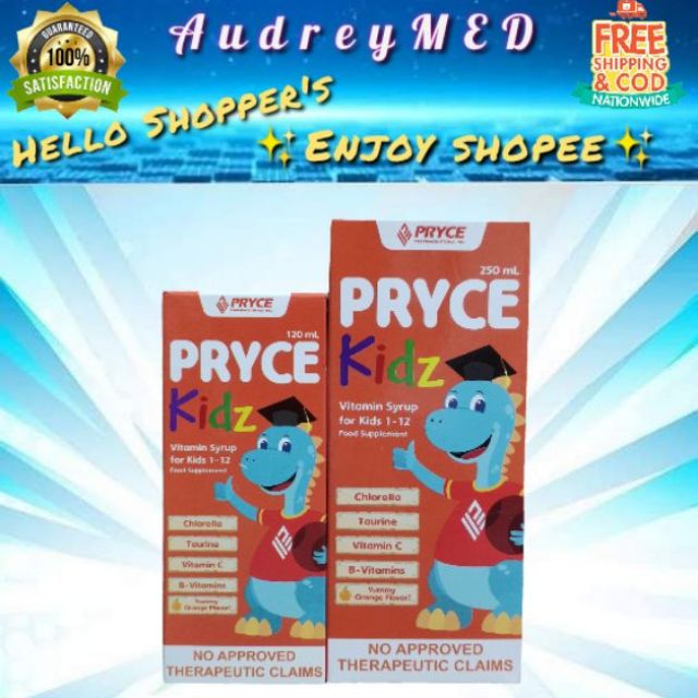 PRYCE KIDZ syrup (Vitamin C + B + Taurine) 120mL / 250mL Syrup | Shopee ...