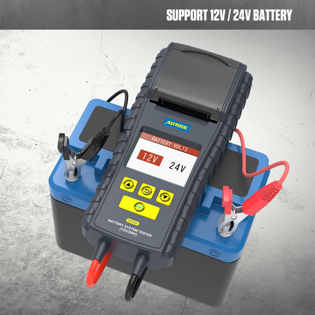 AUTOOL 12V/24V Car Battery Analyzer Tester Car Battery Tester ...